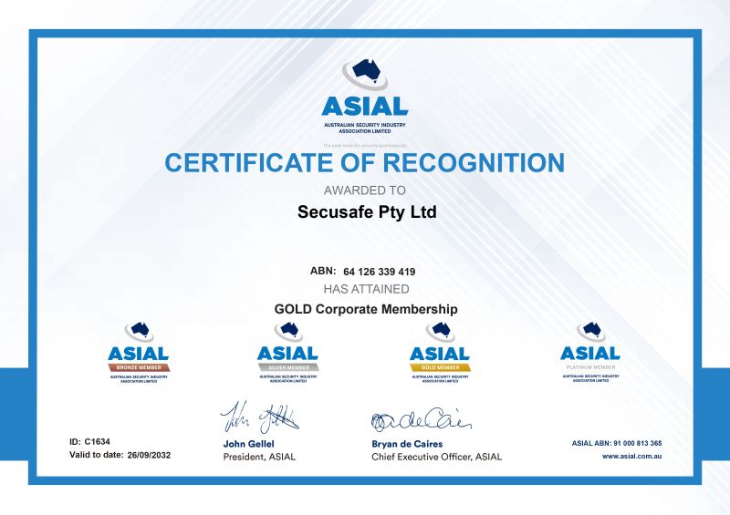 SecuSafe Has Achieved ASIAL Gold Status – SecuSafe AU