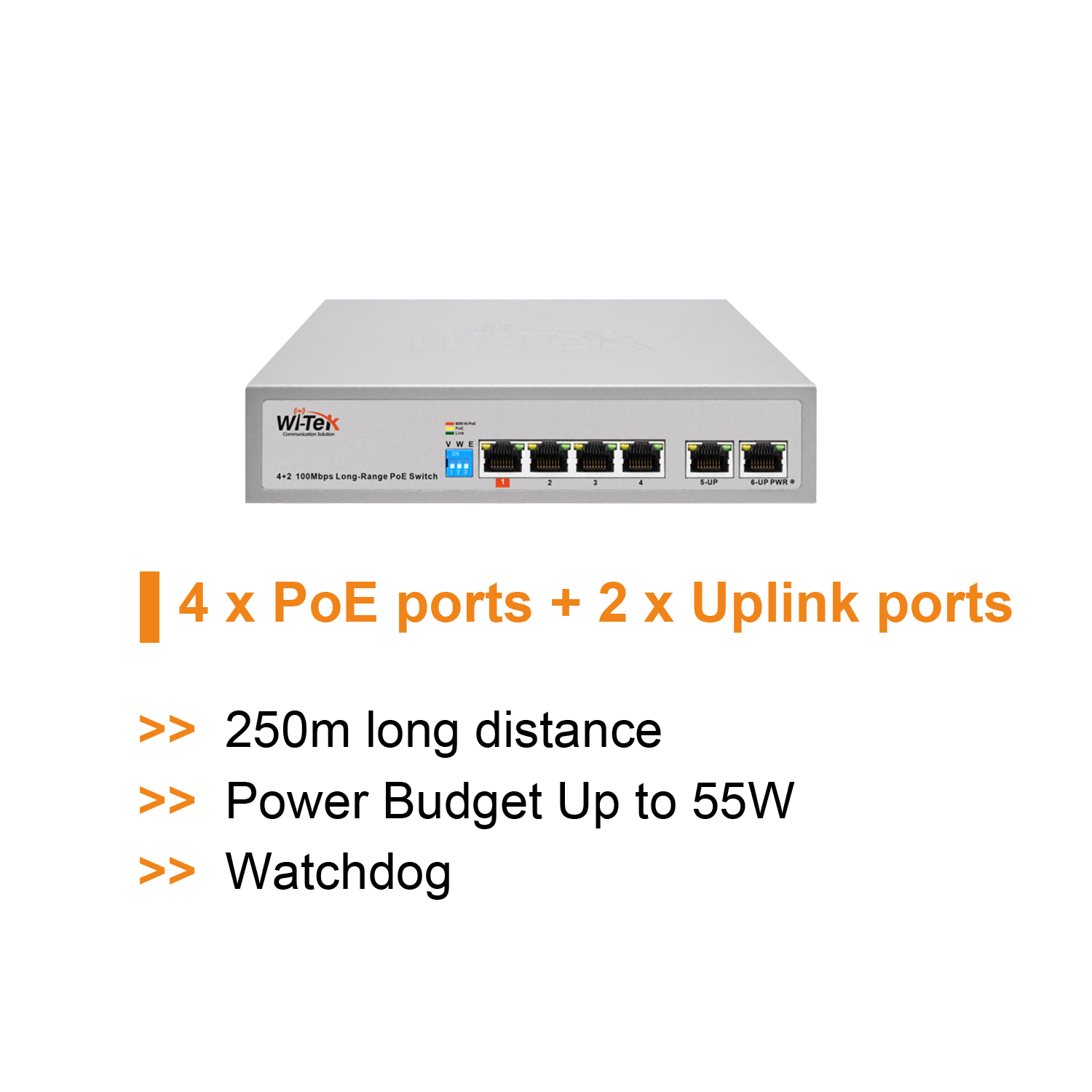 WI-TEK ECONOMIC 4 PORTS POE SWITCH – SecuSafe AU